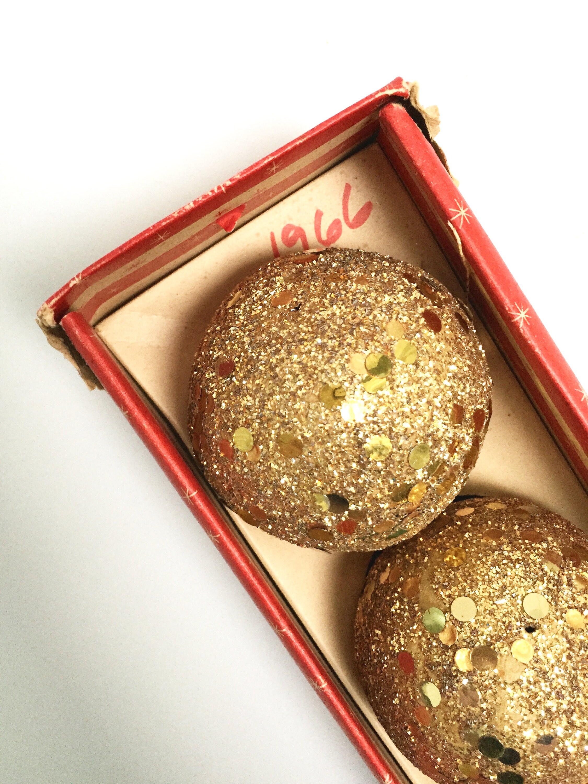 Gold Glitter Ball Ornaments Set of 8 Spangle Decoratel - Etsy
