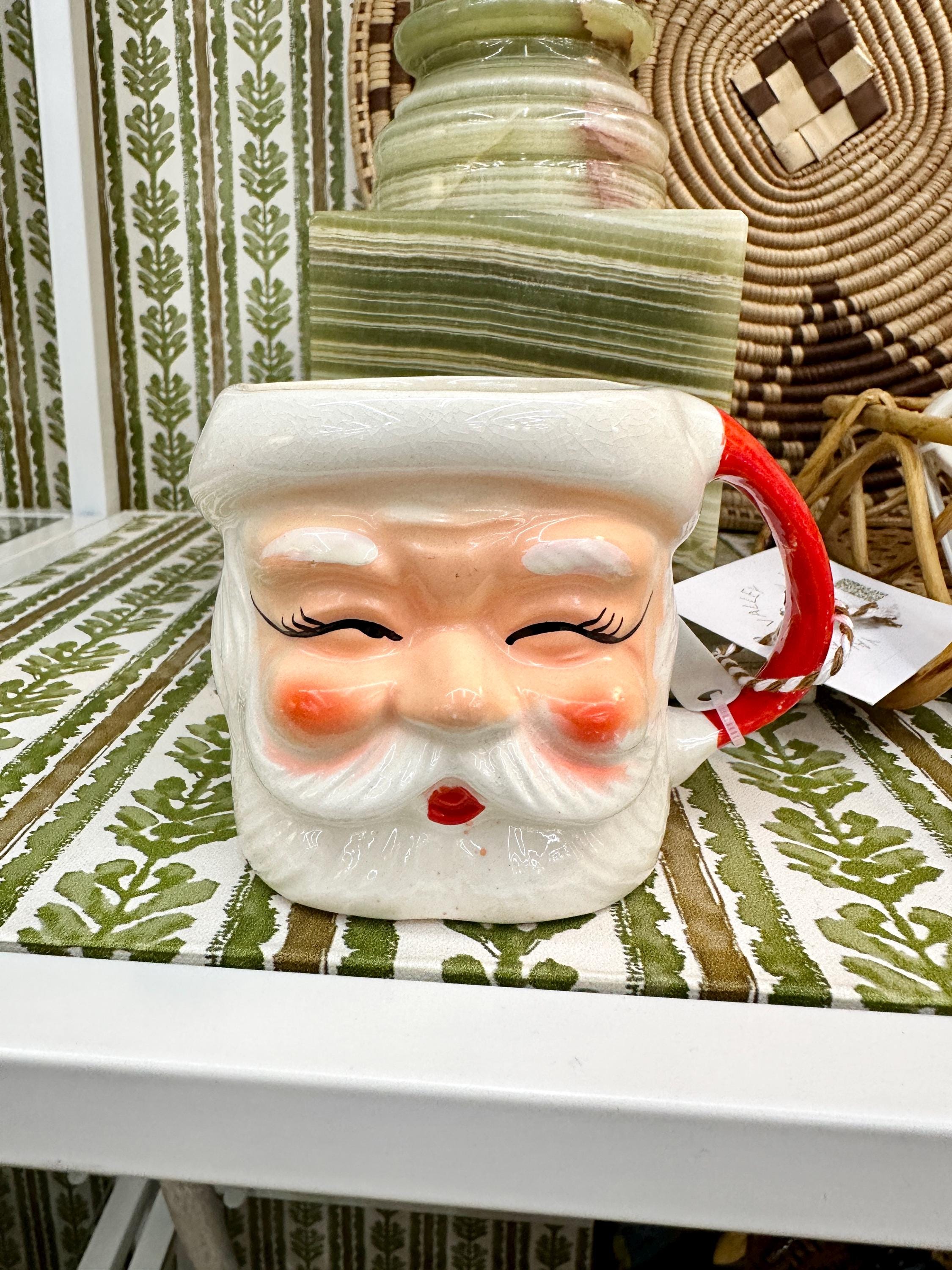 Santa Mug | Handpainted Christmas Mug | Vintage Hot Chocolate Mug ...