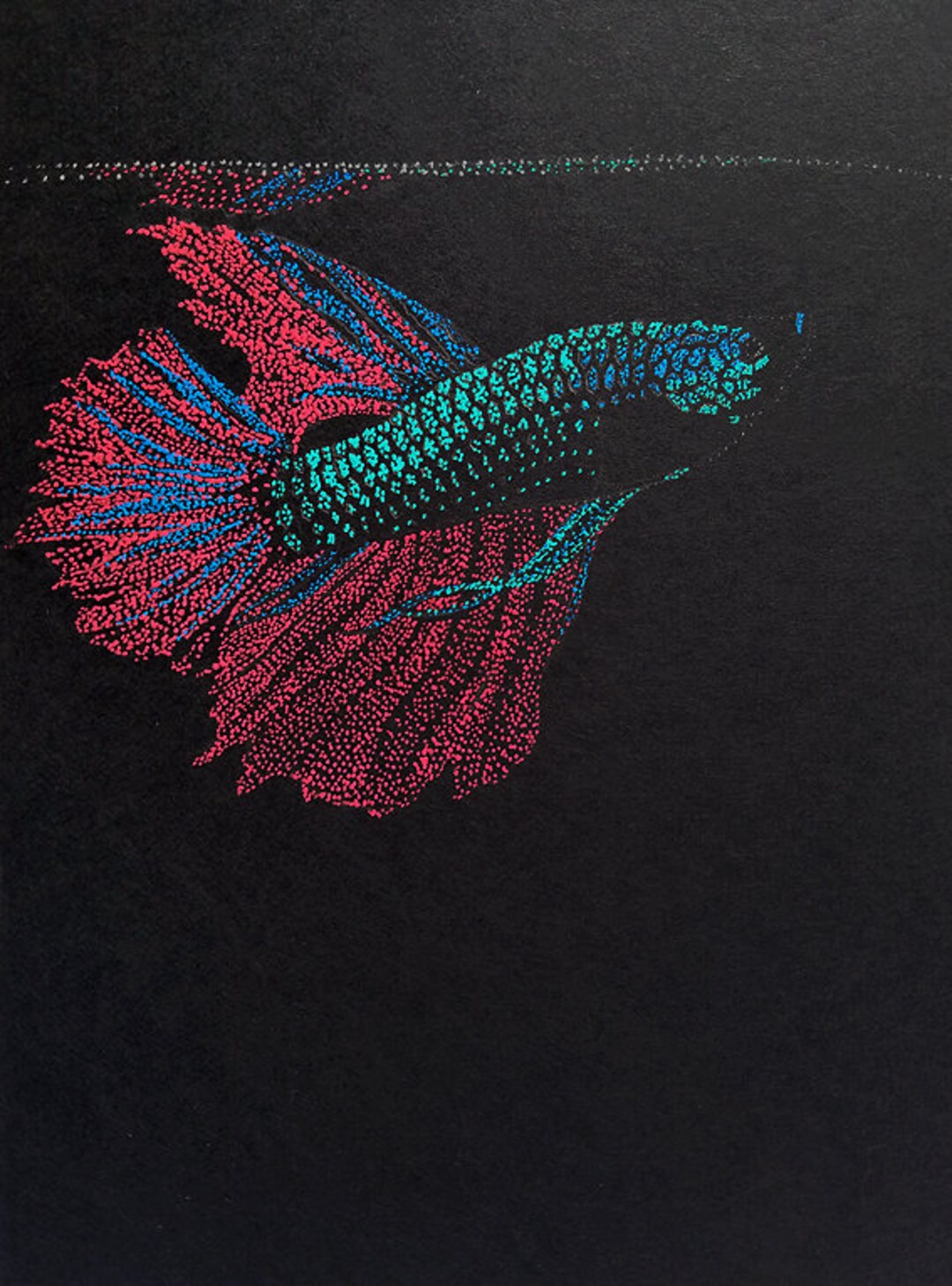 Fine Art Print of Pointillism Illustration: RGB Betta by Christie A ...