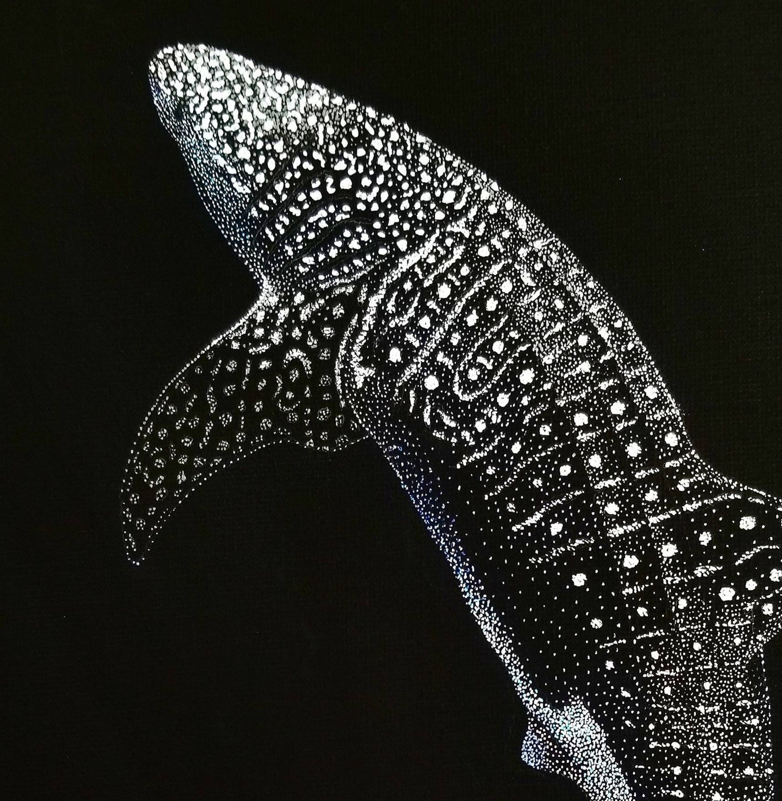 Fine Art Print of Pointillism Illustration: Whale Shark Profile by ...