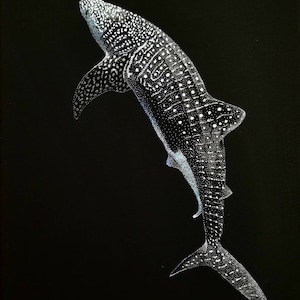 Fine Art Print of Pointillism Illustration: Whale Shark Profile by ...