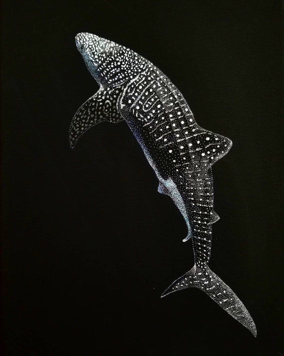Fine Art Print of Pointillism Illustration: Whale Shark | Etsy