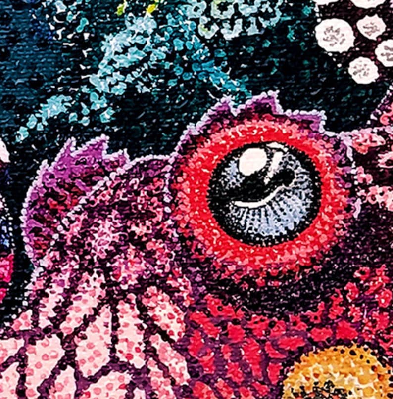 Fine Art Print of Pointillism Painting: Octopuzzled by - Etsy