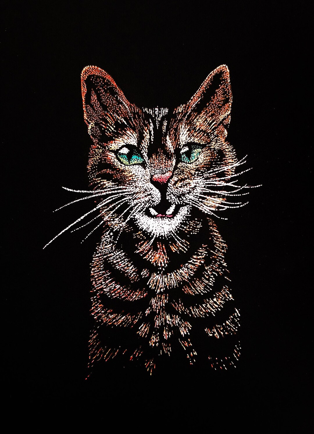 Fine Art Print of Pointillism Illustration: Cat's Meow by Christie A ...