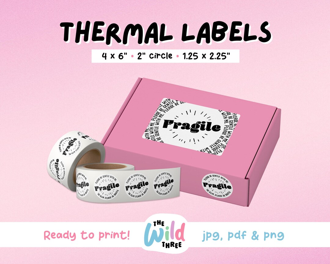 FRAGILE Thermal Printer Labels for Rollo, Munbyn or Epson, Box Labels ...