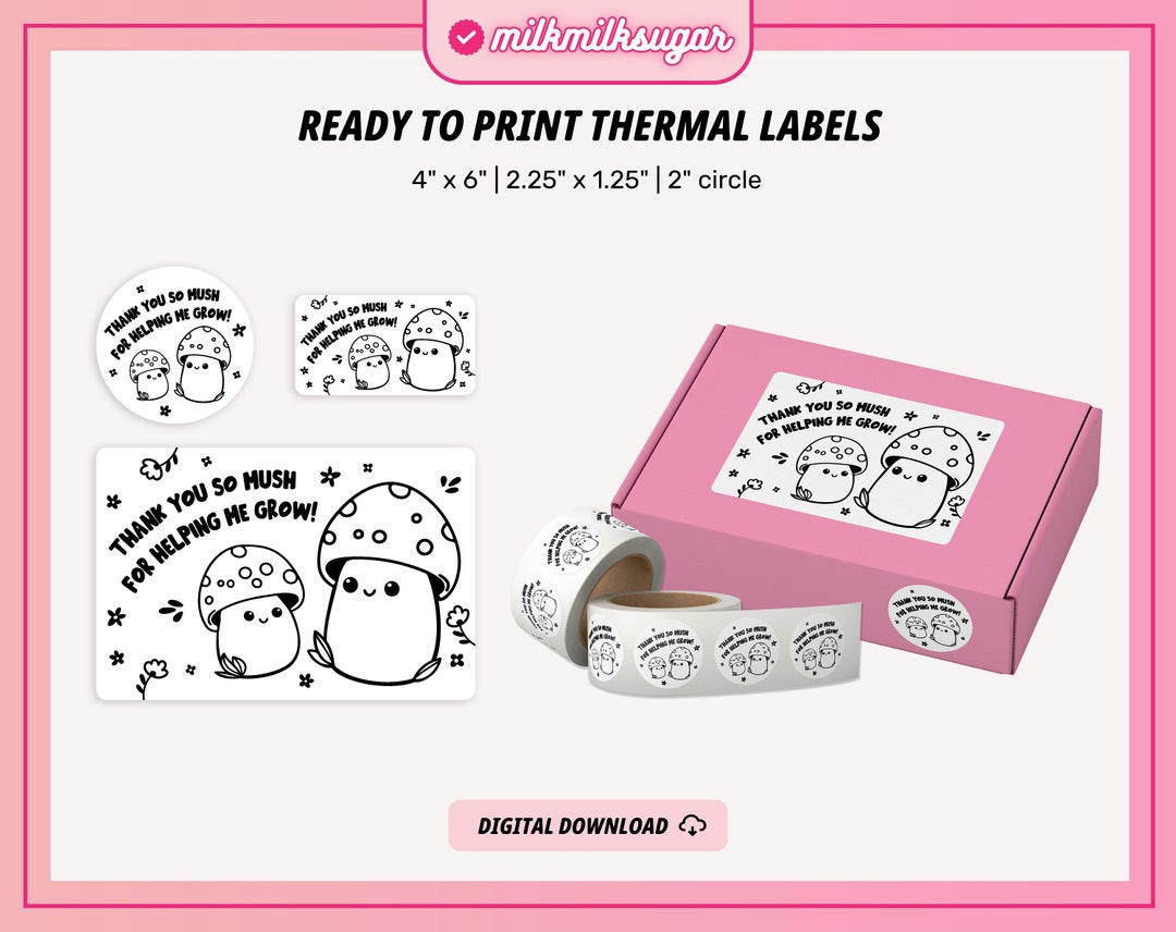 THANK YOU so MUSH Thermal Printer Labels for Rollo, Munbyn or Epson ...
