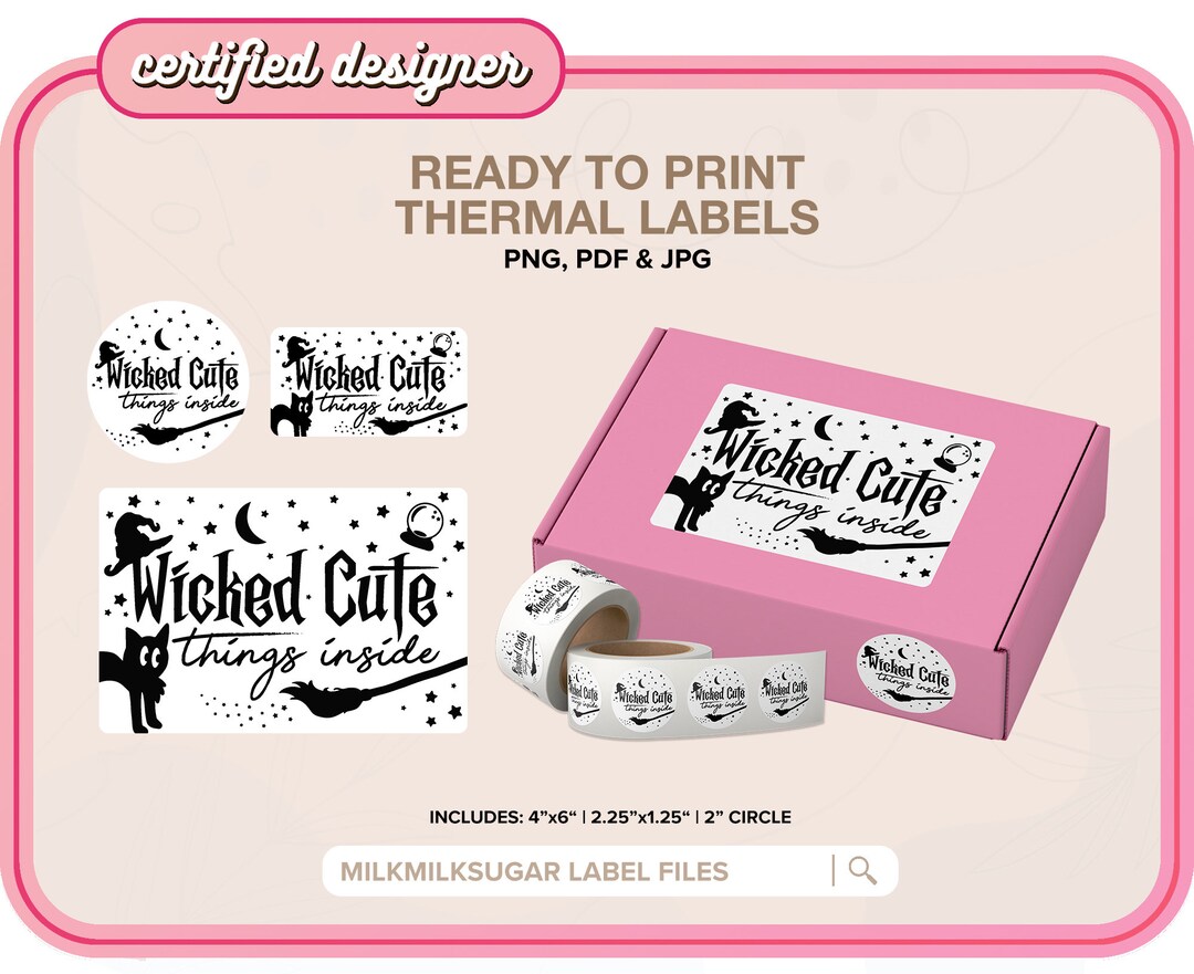 WICKED CUTE Thermal Printer Labels for Rollo, Munbyn or Epson, Box ...