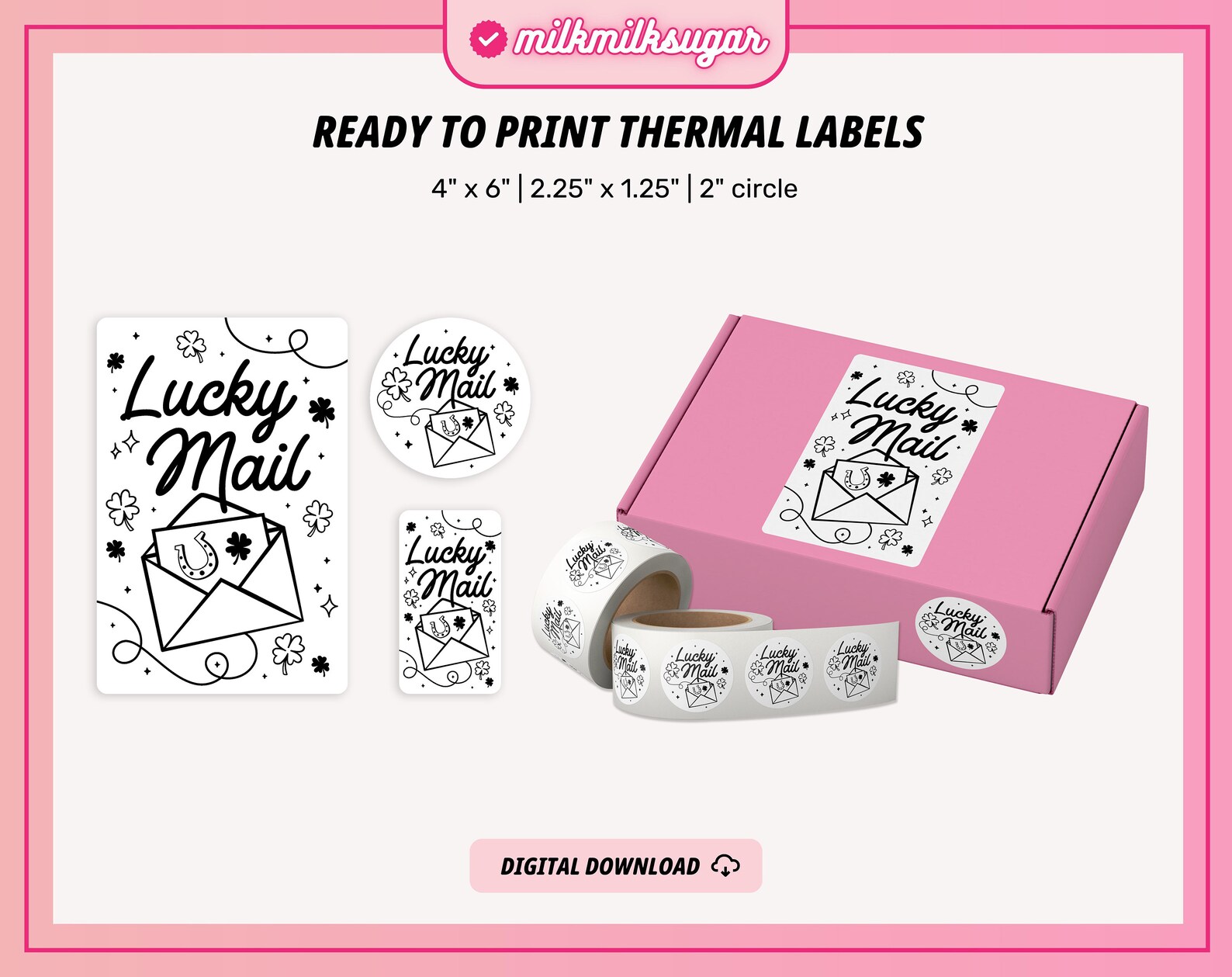 LUCKY MAIL Thermal Printer Labels for Rollo, Munbyn or Epson, Box ...