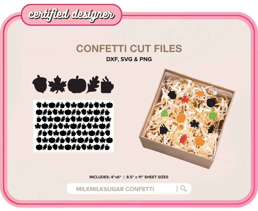 CONFETTI SVG for Creating Autumn Confetti, Confetti Cut Files, Cricut ...