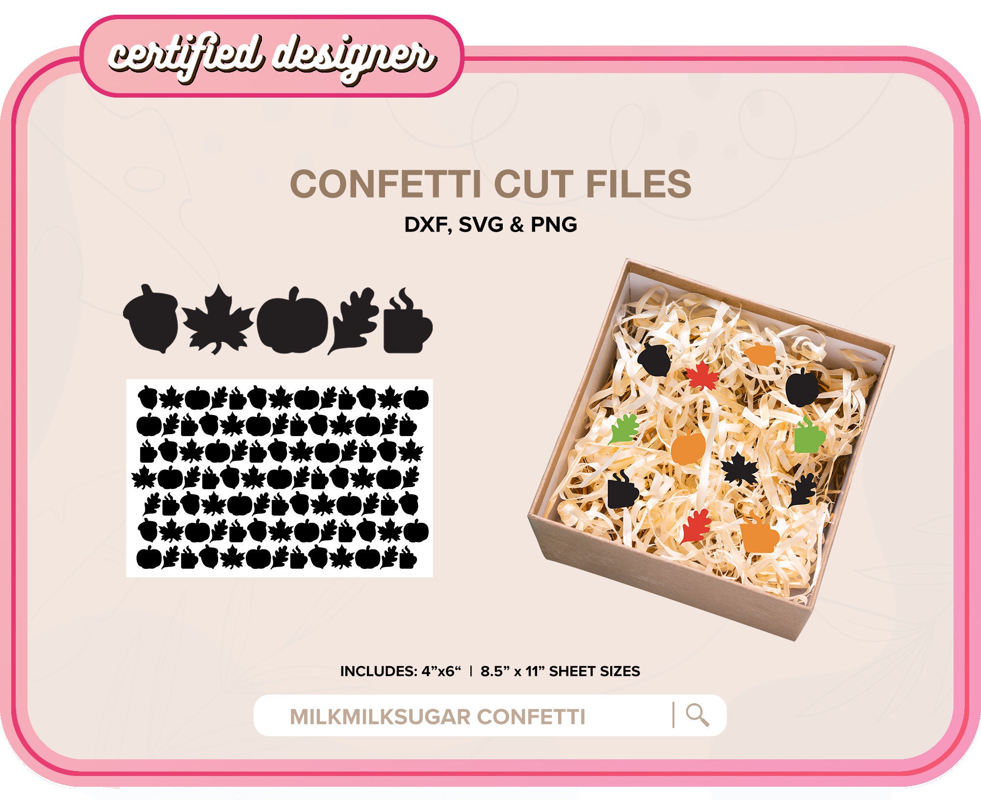 CONFETTI SVG for Creating Autumn Confetti, Confetti Cut Files, Cricut ...