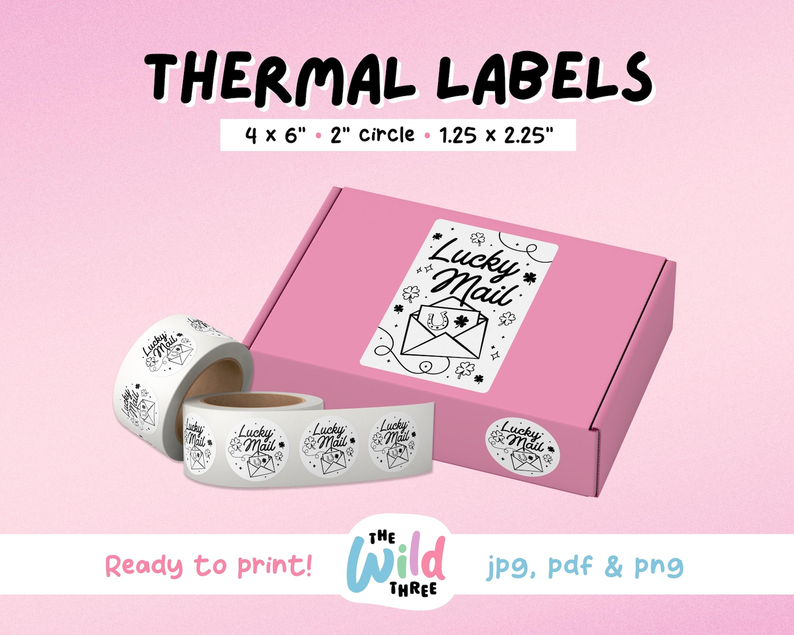 LUCKY MAIL Thermal Printer Labels for Rollo, Munbyn or Epson, Box ...