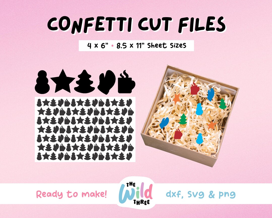 CONFETTI SVG for Creating Winter Confetti, Confetti Cut Files, Cricut ...