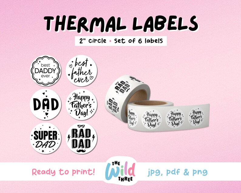 FATHERS DAY Thermal Printer Labels for Rollo, Munbyn or Epson, Box ...