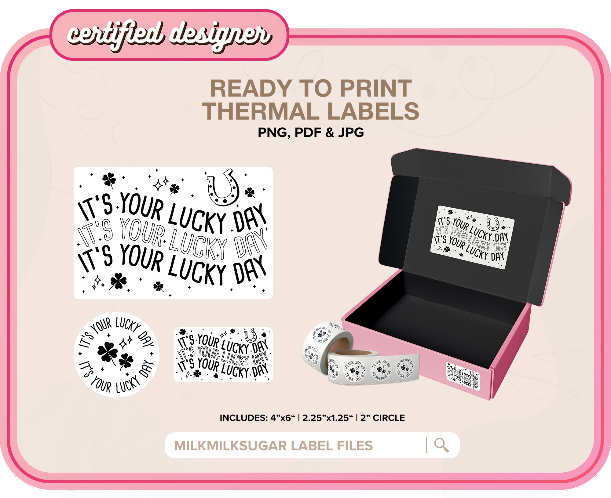LUCKY DAY Thermal Printer Labels for Rollo Munbyn or Epson - Etsy