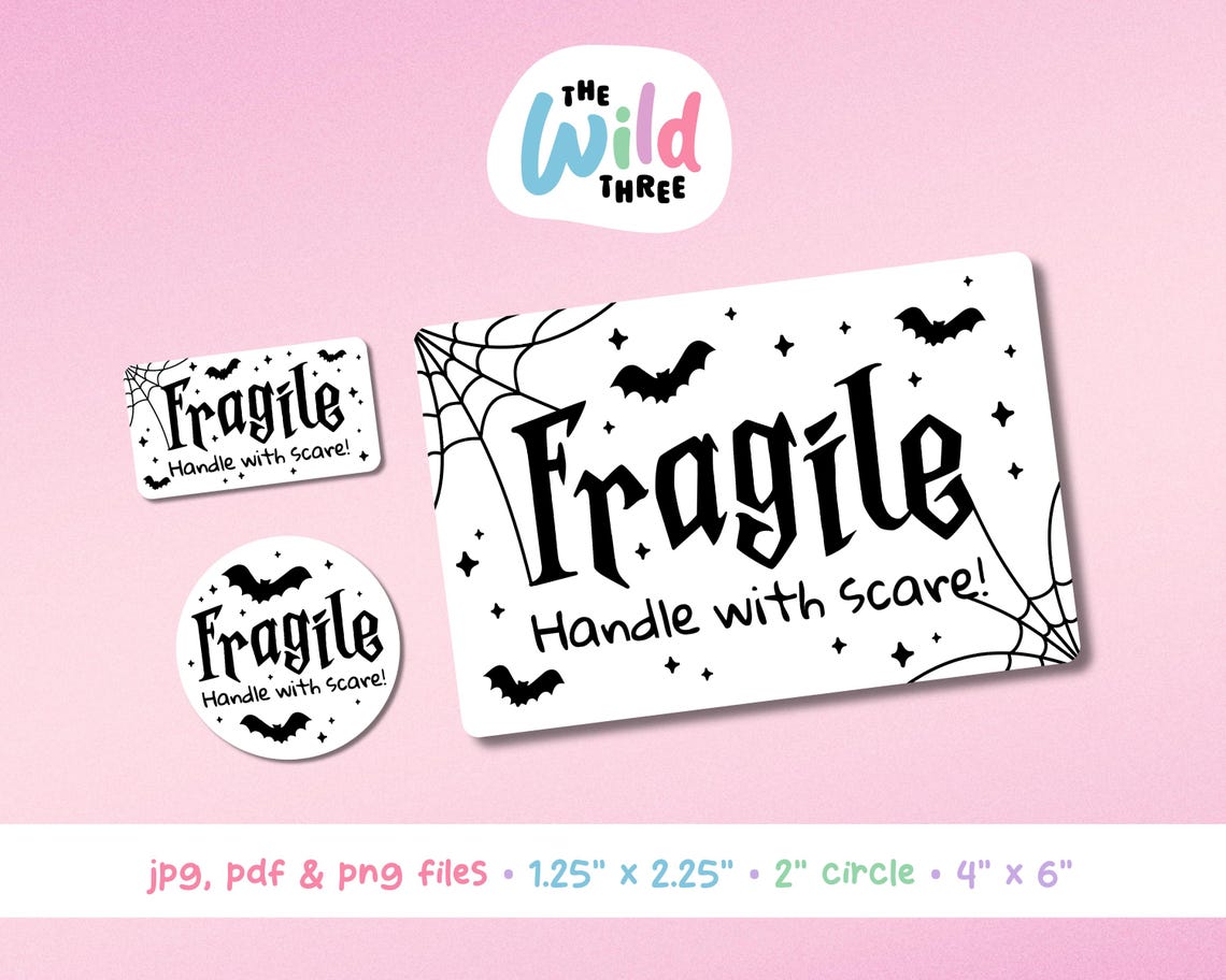 FRAGILE HALLOWEEN Thermal Printer Labels for Rollo, Munbyn or Epson ...