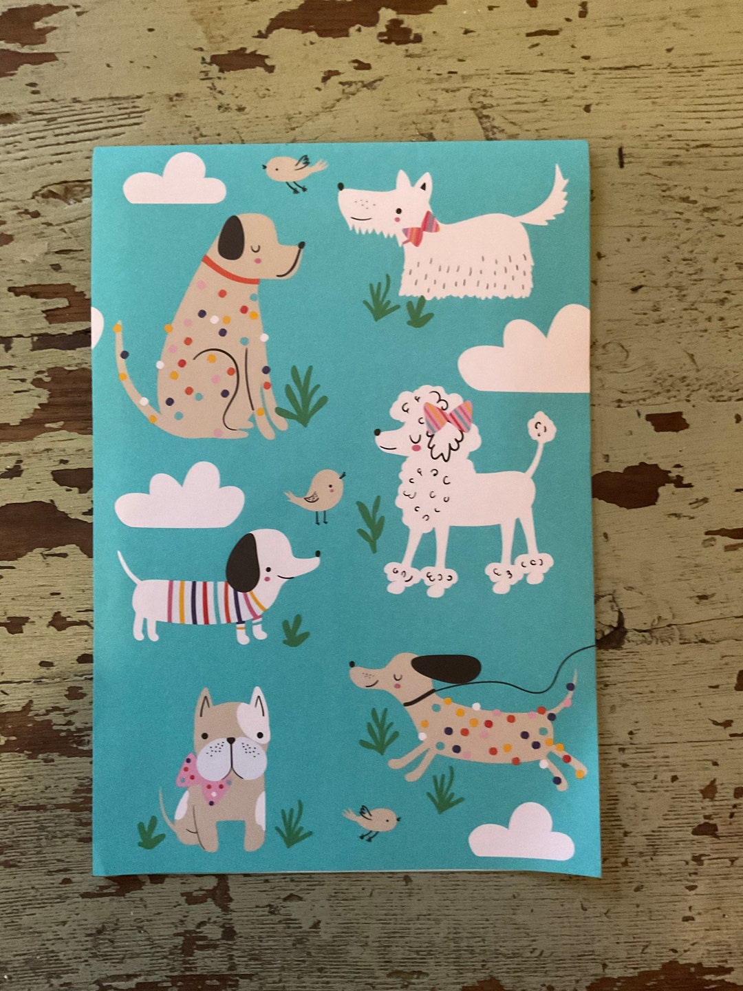 Dog Gift Wrapping Paper. Dogs Folded Gift Paper. Dog Gift Wrap. Dog ...