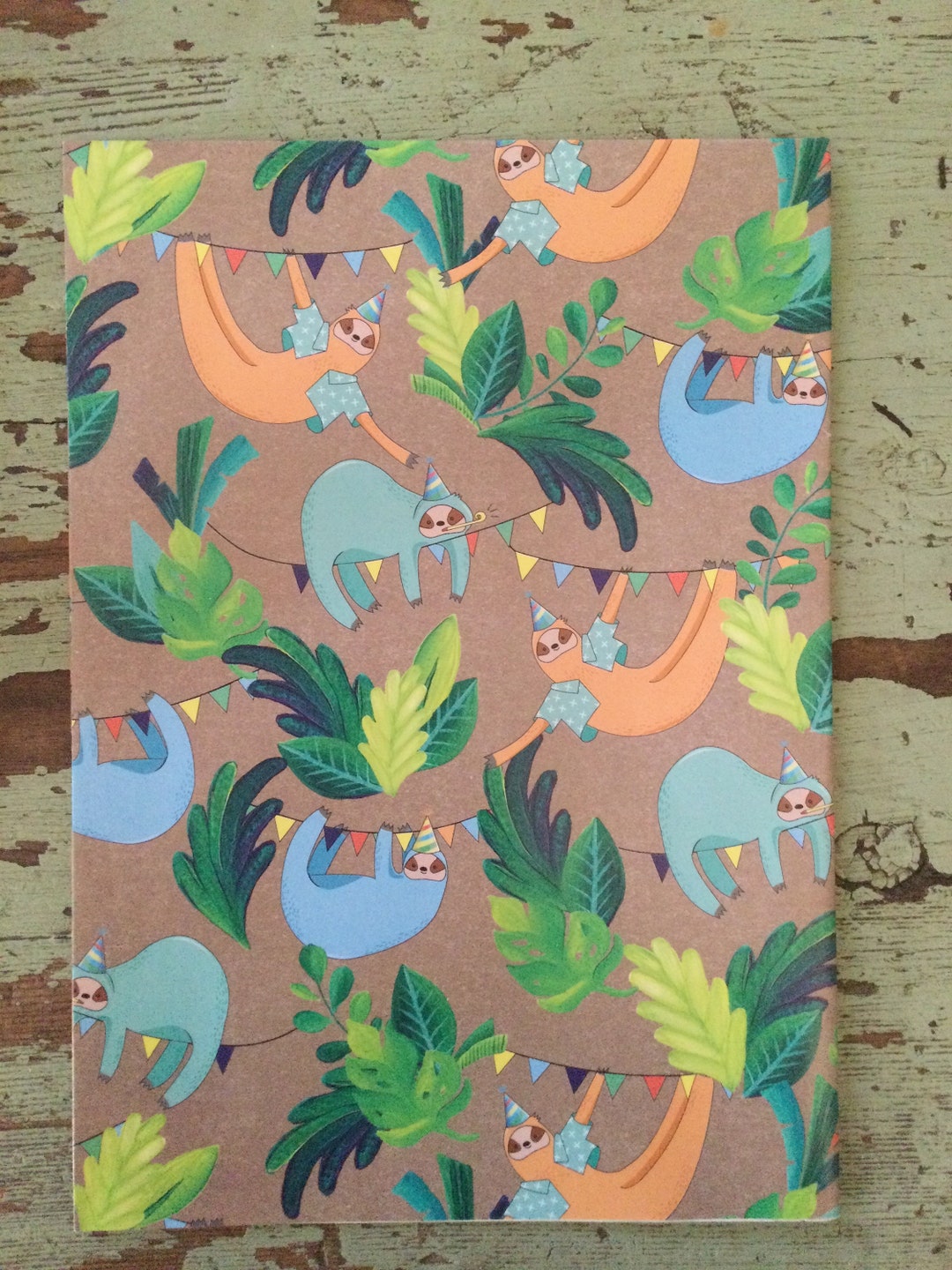 Sloth Gift Wrapping Paper. Sloth Folded Wrapping Paper. Gift Wrap ...