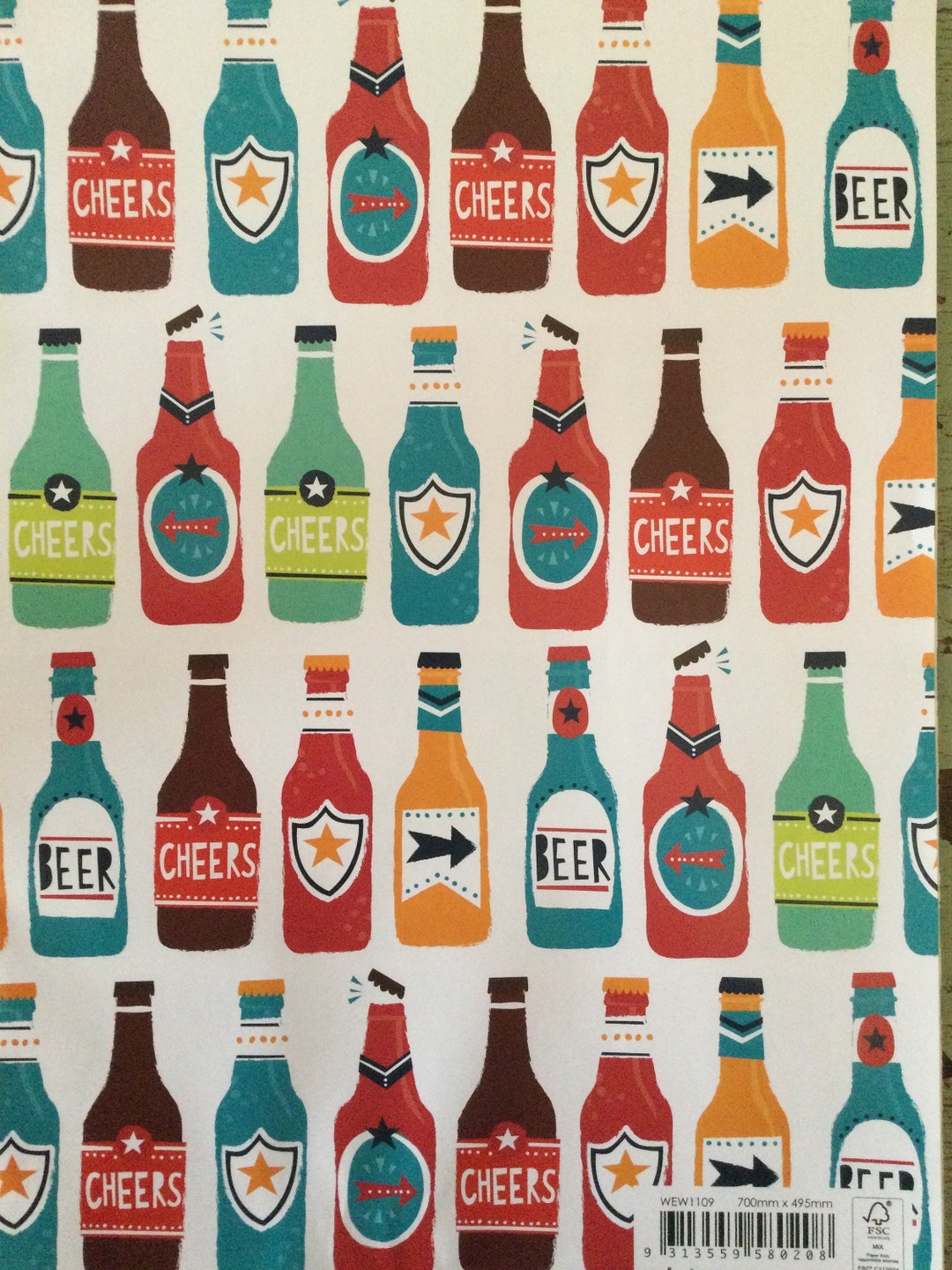 Beer Bottles Wrapping Paper. Beer Folded Wrapping Paper. Beers Wrapping ...