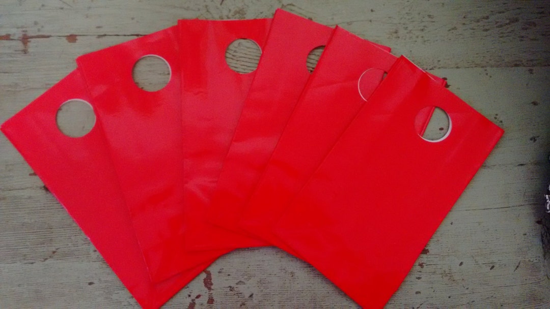 Party Favor Bag. Gift Bags. Bright Red Party Favor Gift Bags. Red Bags ...