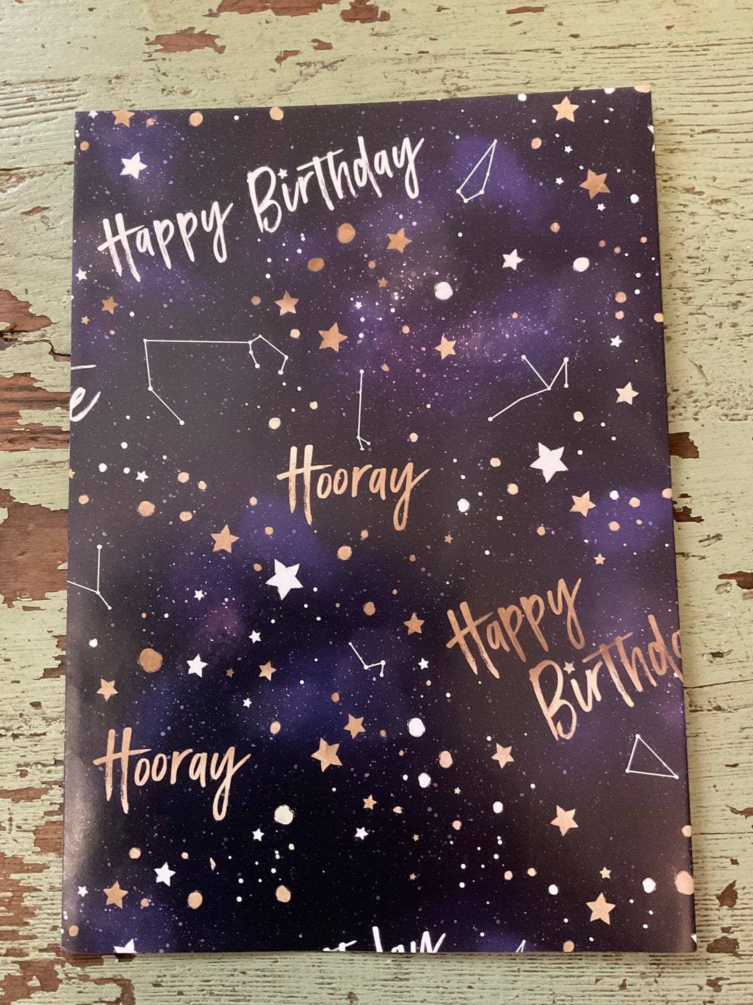 Happy Birthday Constellations Wrapping Paper. Constellation Star Folded ...