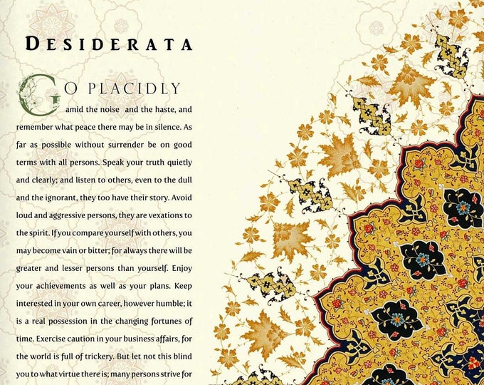 Desiderata Poem Art Print, Wall Art, Wall Hanging, Desiderata Print ...