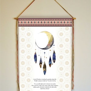 The Tale of the Two Wolves, Wall Hanging, Native American ...