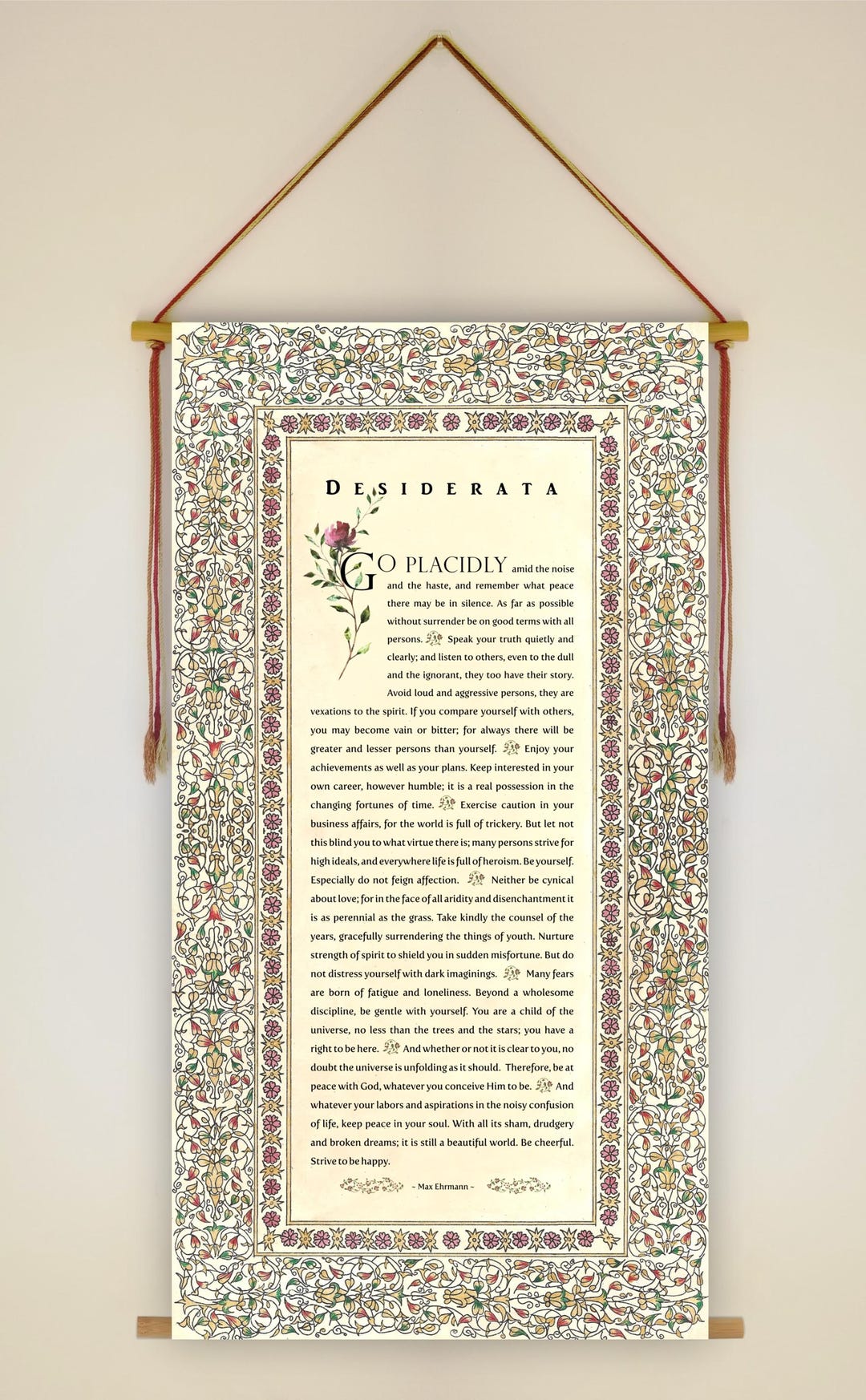 Desiderata Poem Art Print: Handmade Wall Hanging Banner - Etsy