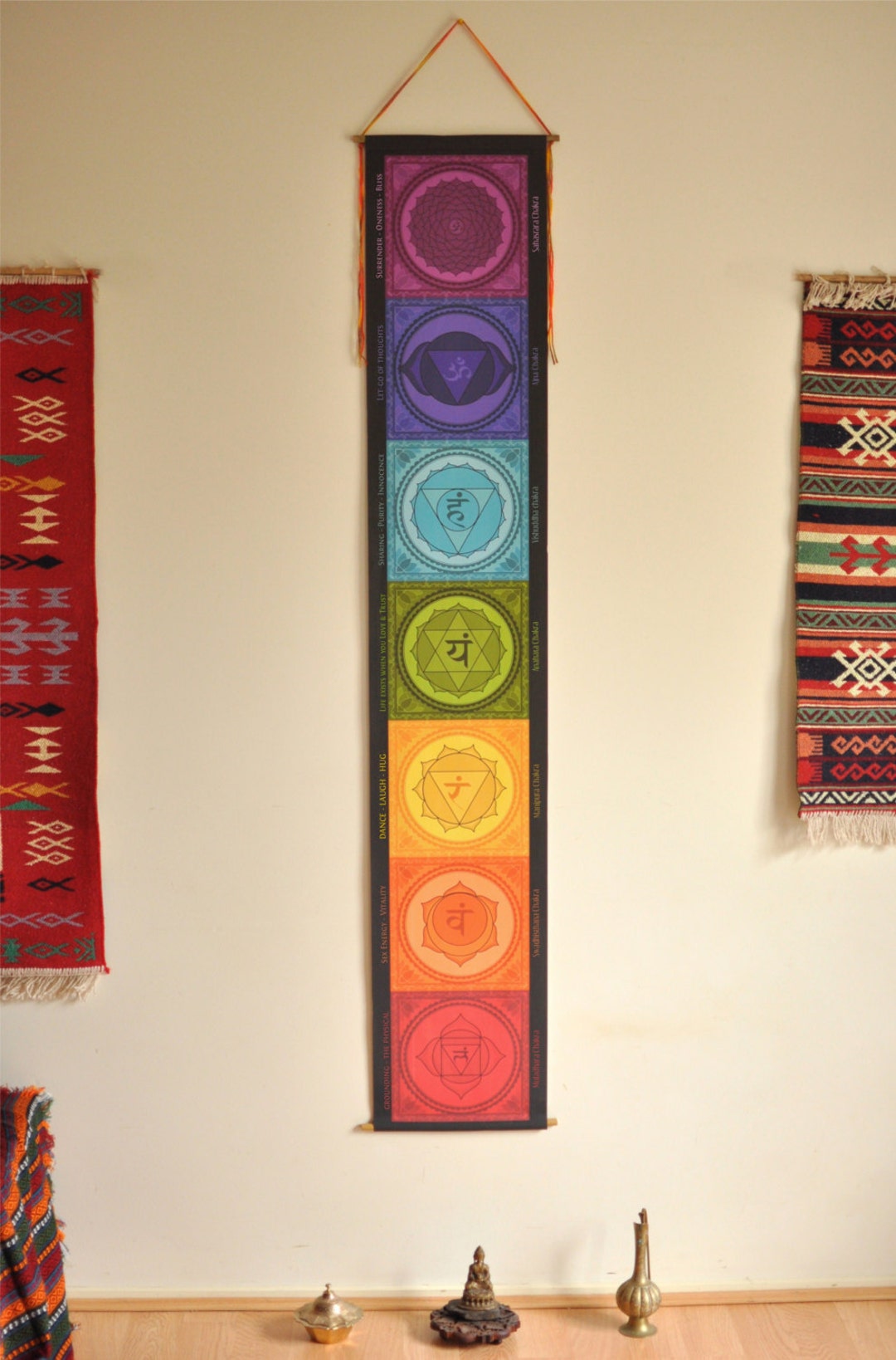 Chakra Banner - Chakra Wall Hanging - Chakra Wall Art - Yoga Decor ...