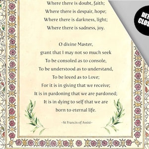 St Francis Prayer Tapestry: Instrument of Peace, Wall Hanging or Print ...