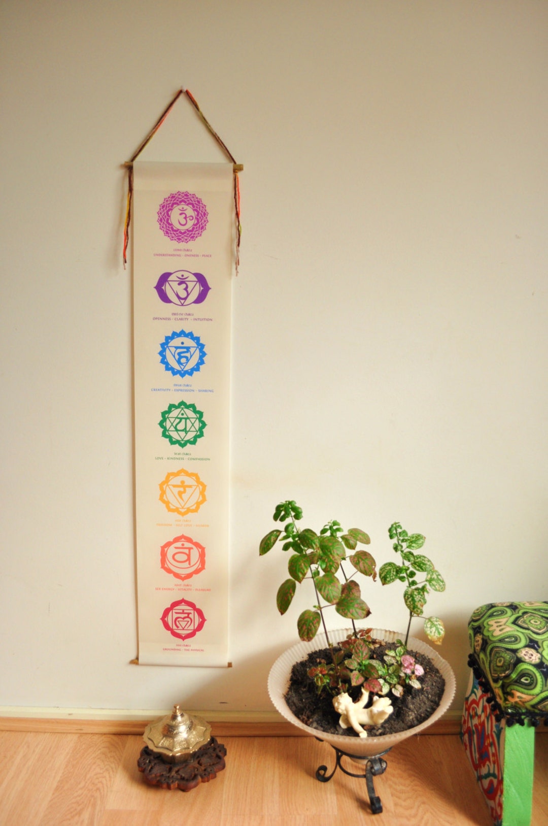 Chakra Banner Mini Size - Chakra Wall Hanging - Chakra Wall Art ...