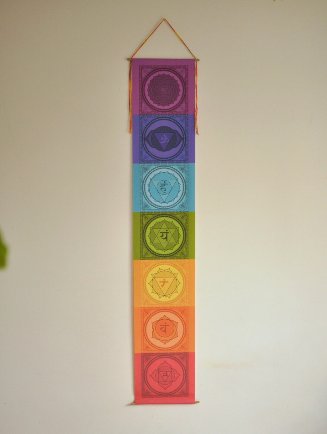 Chakra Banner - Chakra Wall Art - Handmade - Yoga Decor - Chakra Flags ...