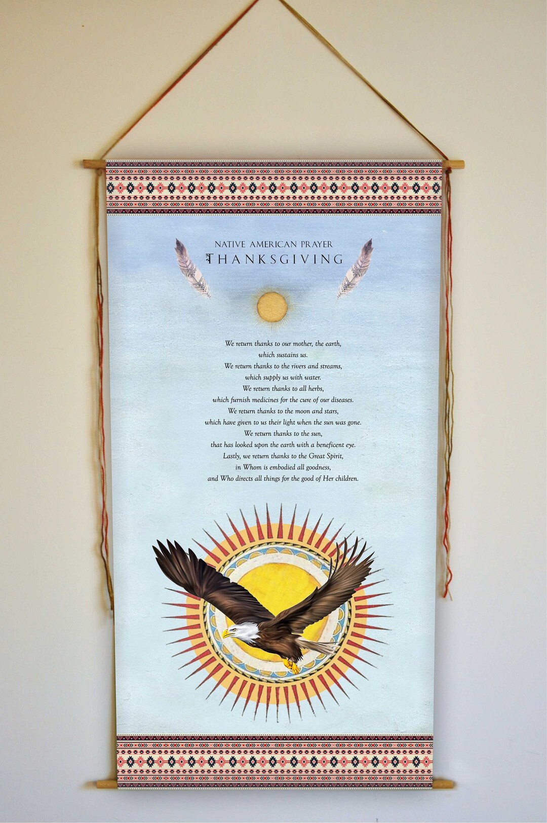 Native American Thanksgiving Prayer Wall Hanging: Eagle Art Print - Etsy