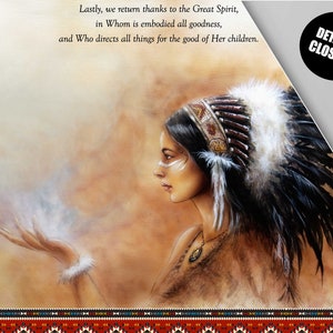 Native American Thanksgiving Prayer Wall Hanging: Eagle Art Print - Etsy