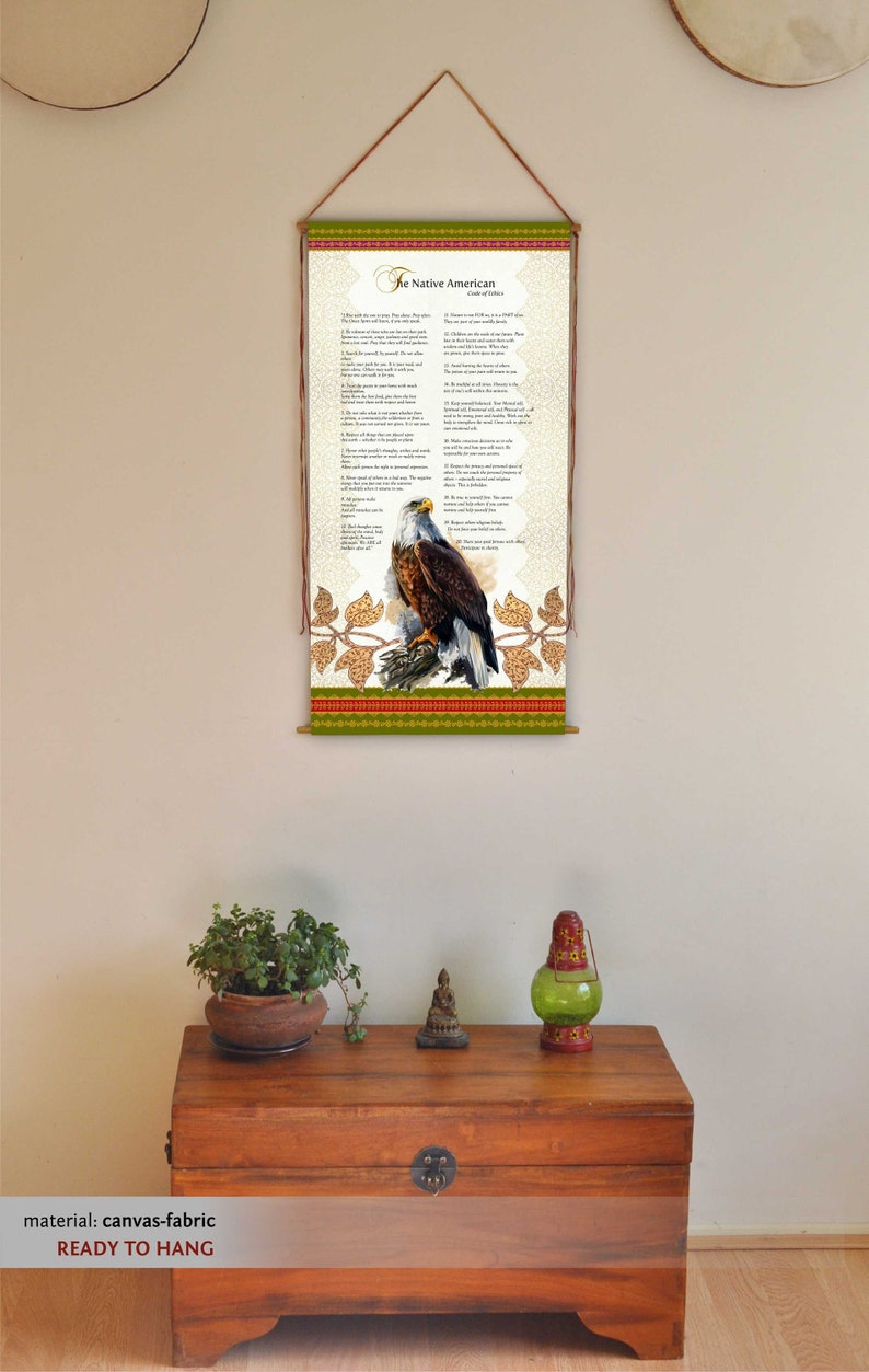 Native American Code of Ethics Art Print - Wall Hanging Tapestry - Etsy