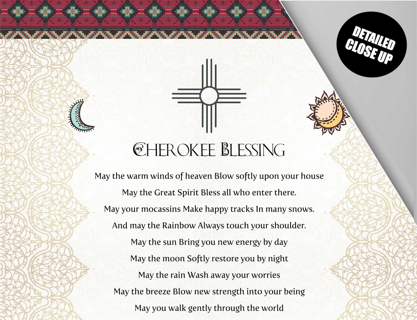 Cherokee Blessing Tapestry: Native American Prayer Wall Hanging - Etsy