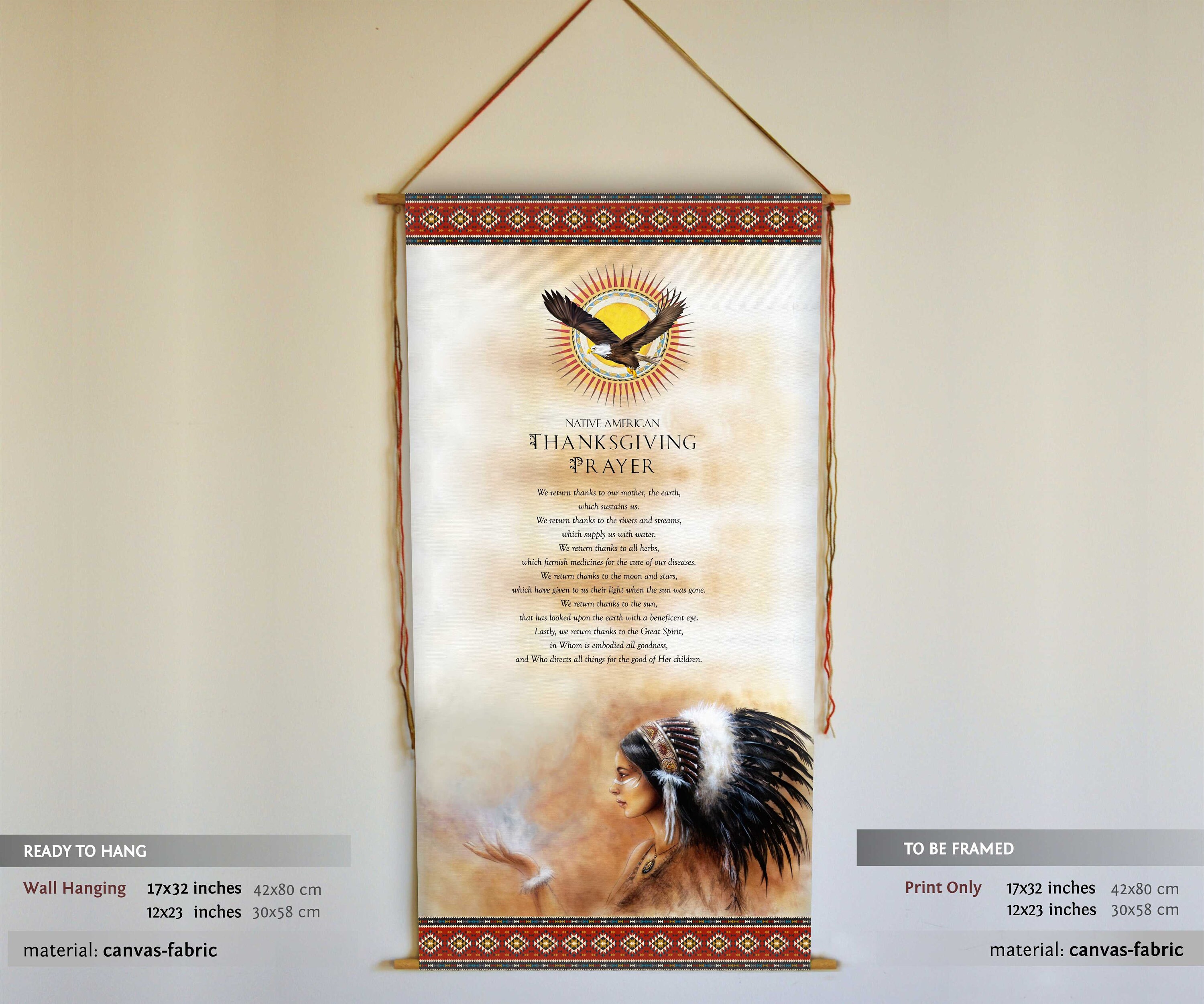Native American Thanksgiving Prayer Wall Hanging: Eagle Art Print - Etsy