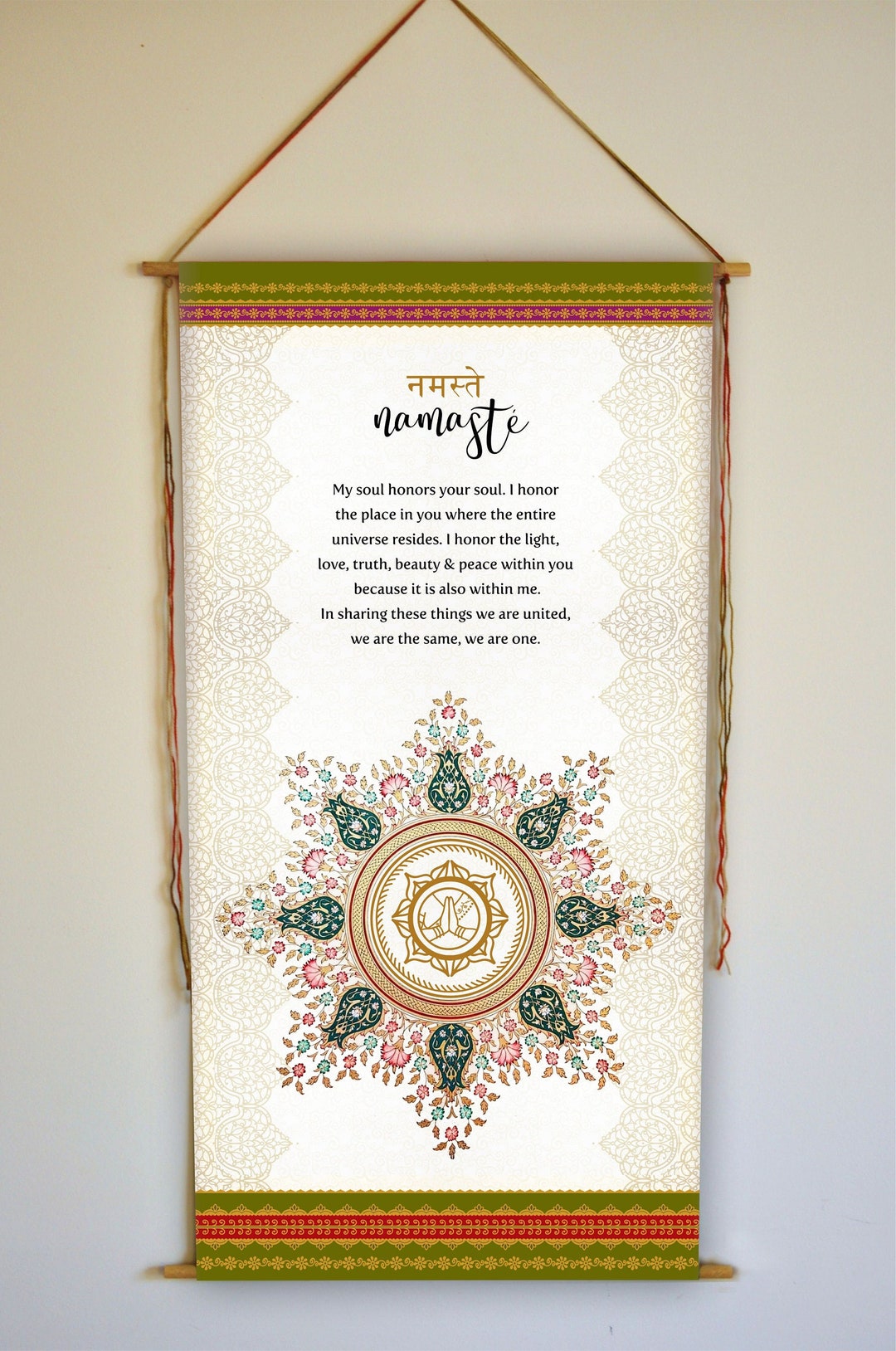 Namaste Wall Art, Wall Hanging, Namaste Definition Print, Namaste ...