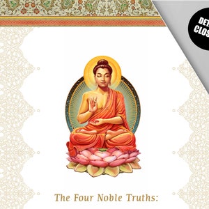 The Four Noble Truths, the Eightfold Path, Wall Hanging, Buddhist Wall Art, Buddha Quote ...