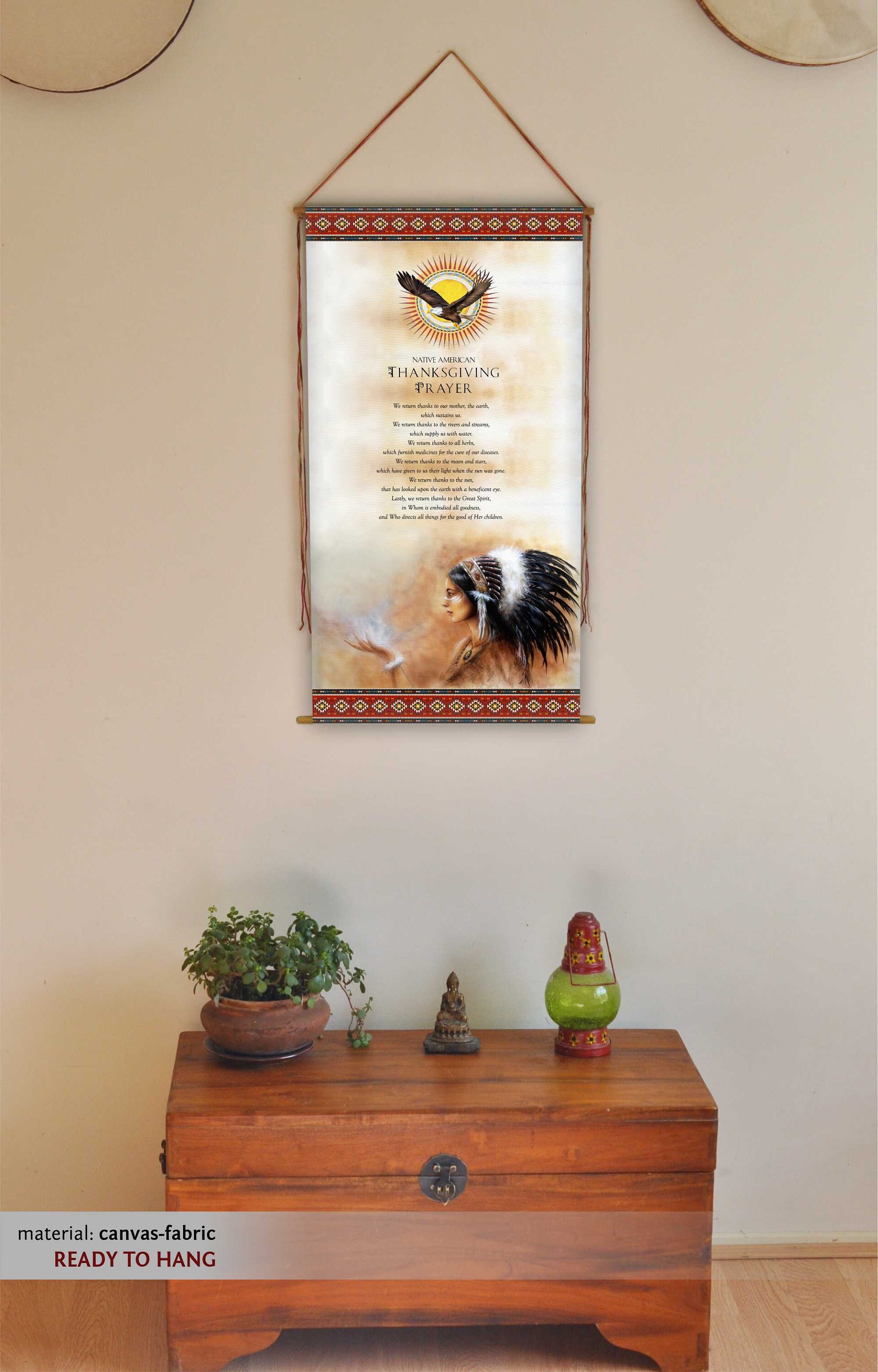 Native American Thanksgiving Prayer Wall Hanging: Eagle Art Print - Etsy
