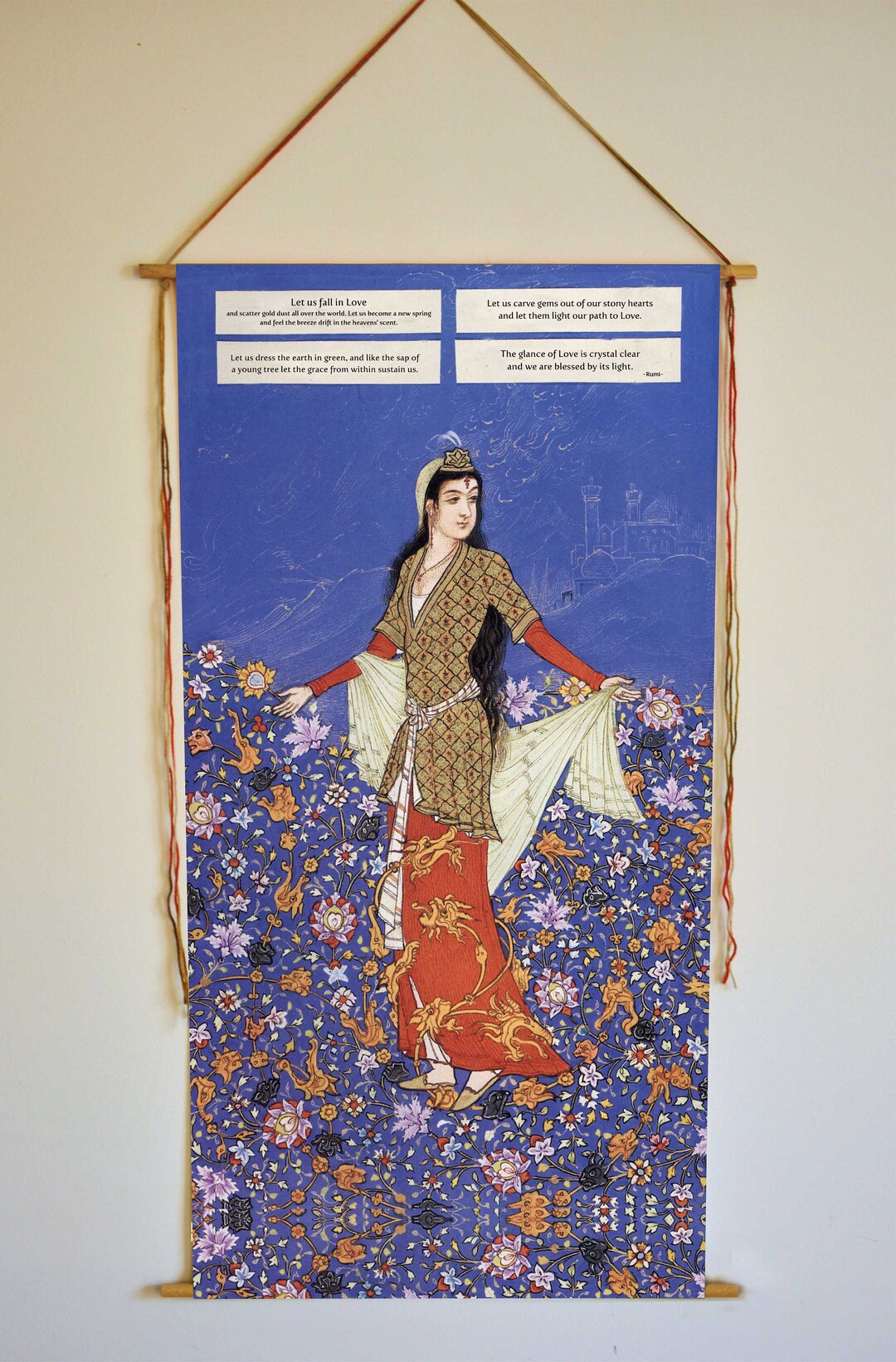 Rumi Poetry Art: Persian Tapestry Wall Hanging - Etsy