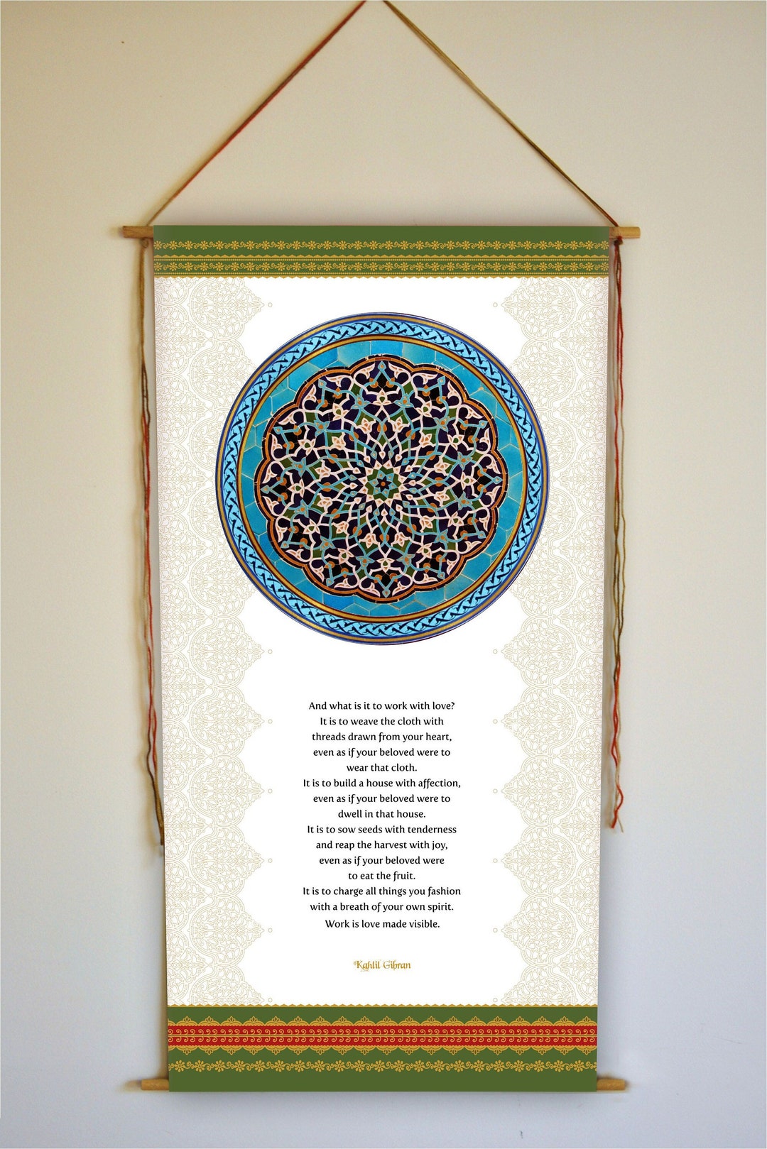 On Work by Kahlil Gibran Wall Art Mandala Art Wall Hanging - Etsy