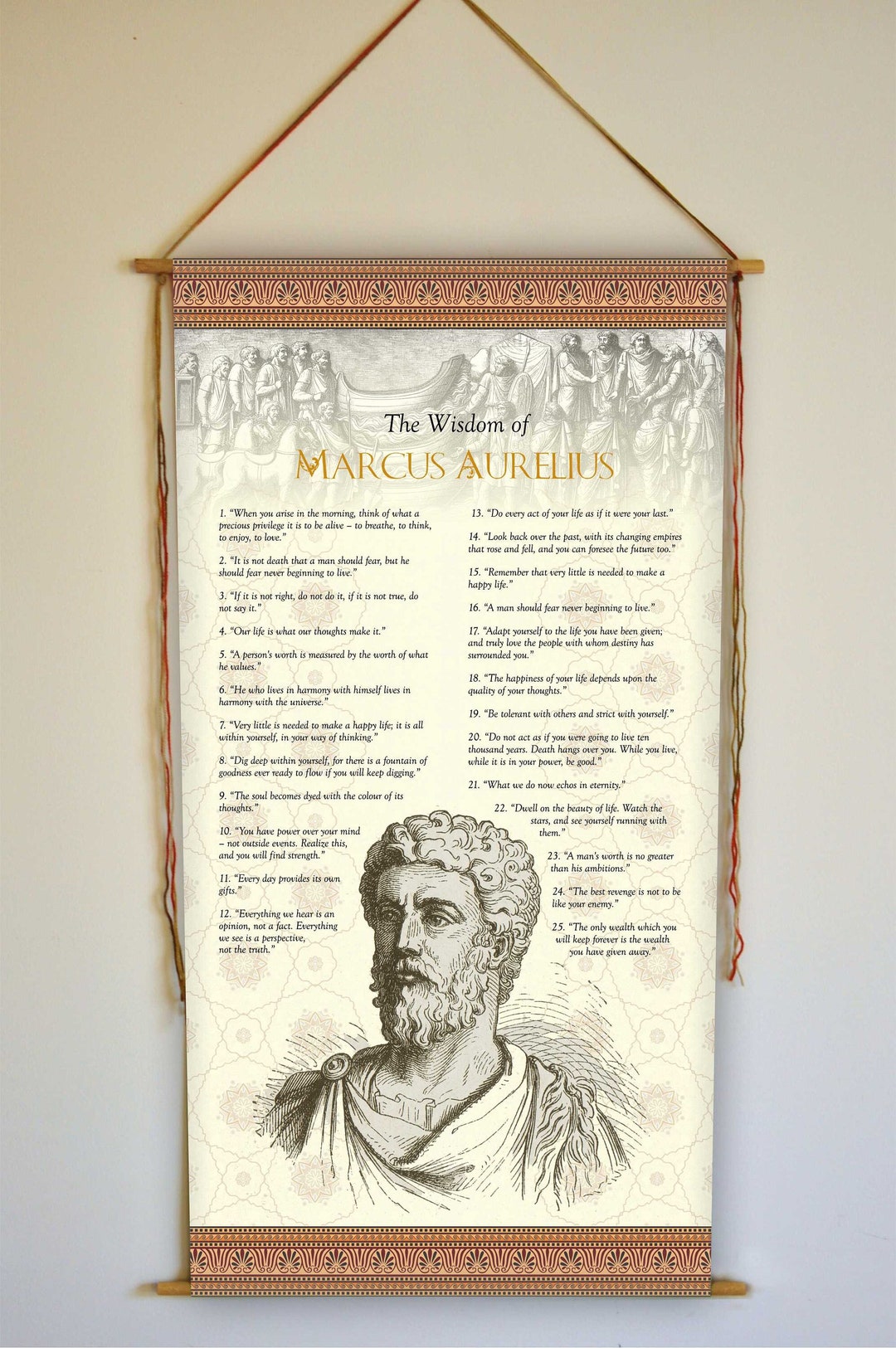 Marcus Aurelius Quote Wall Hanging: Stoic Philosophy Art Print - Etsy
