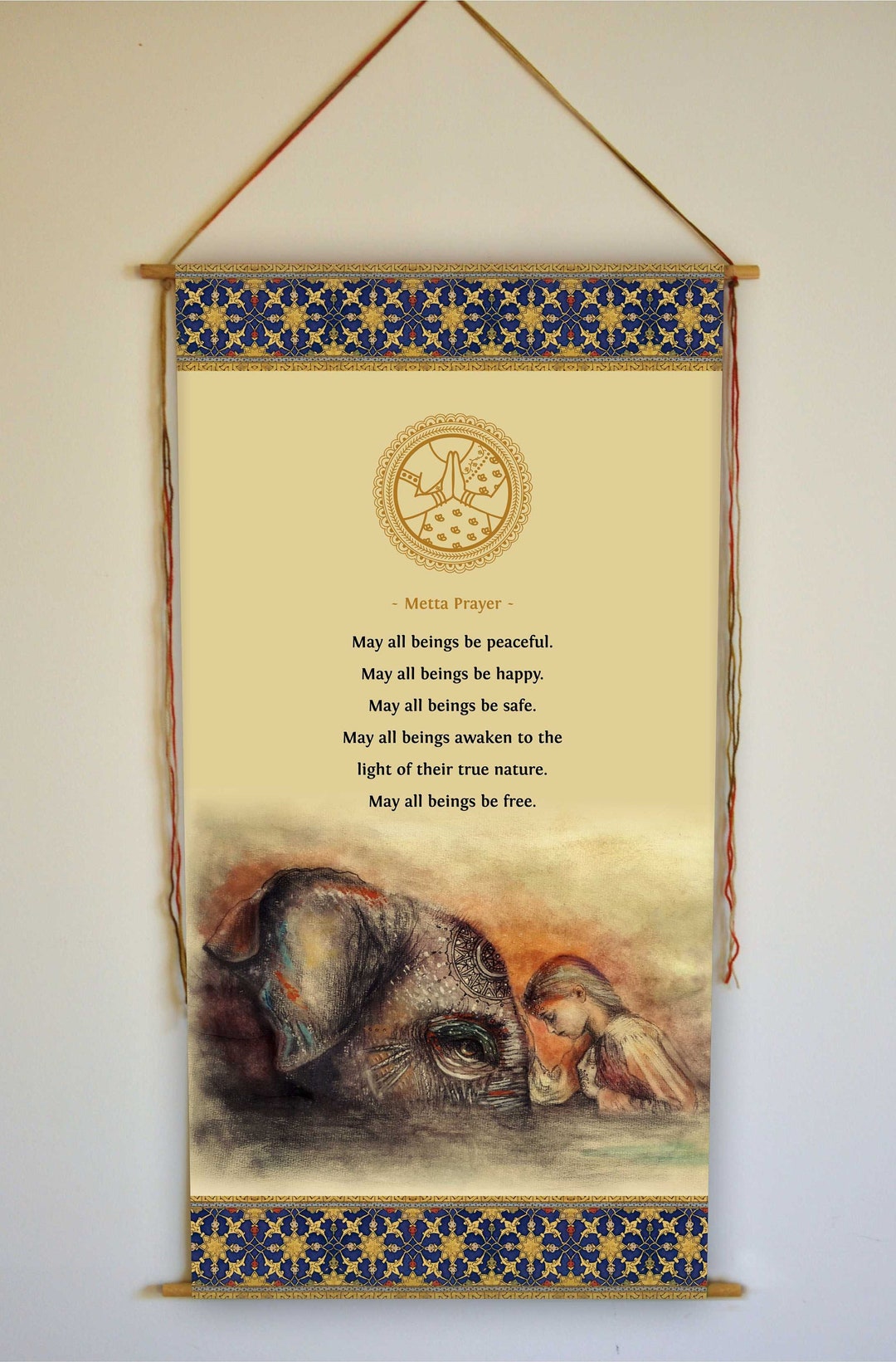 Metta Prayer, Wall Hanging, Inspirational Quotes, Wall Art, Animal ...