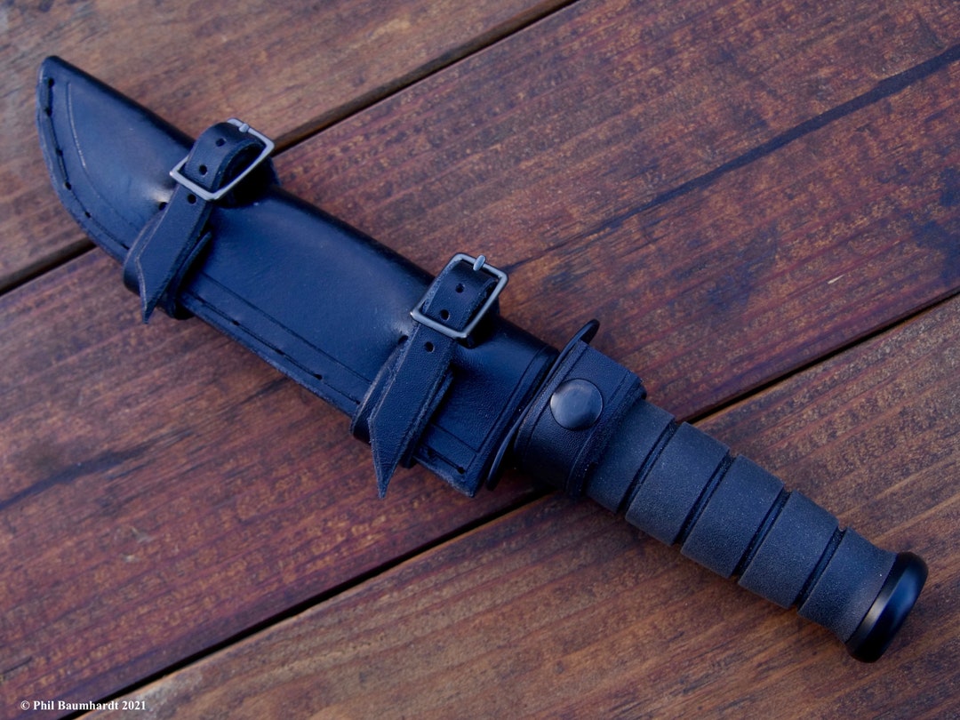 Scout Carry/cross Draw Sheath for 7" Ka-bar Marine Fighting Knife. Made ...