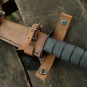 Scout Carry/cross Draw Sheath for 7" Ka-bar Marine Fighting Knife. Made ...