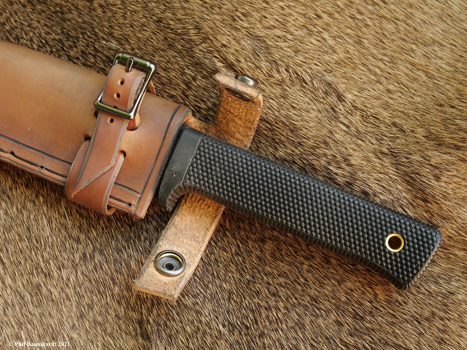 Cold Steel SRK Horizontal Leather Sheath; Genuine Black or Brown ...