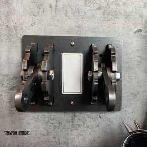 Gear-shaped Triple-gang Light Switch Cover With Rocker Plate Space in ...