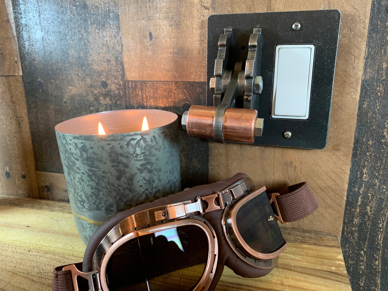 Industrial Steampunk Light Switch Plate With Rocker or Dimmer | Etsy