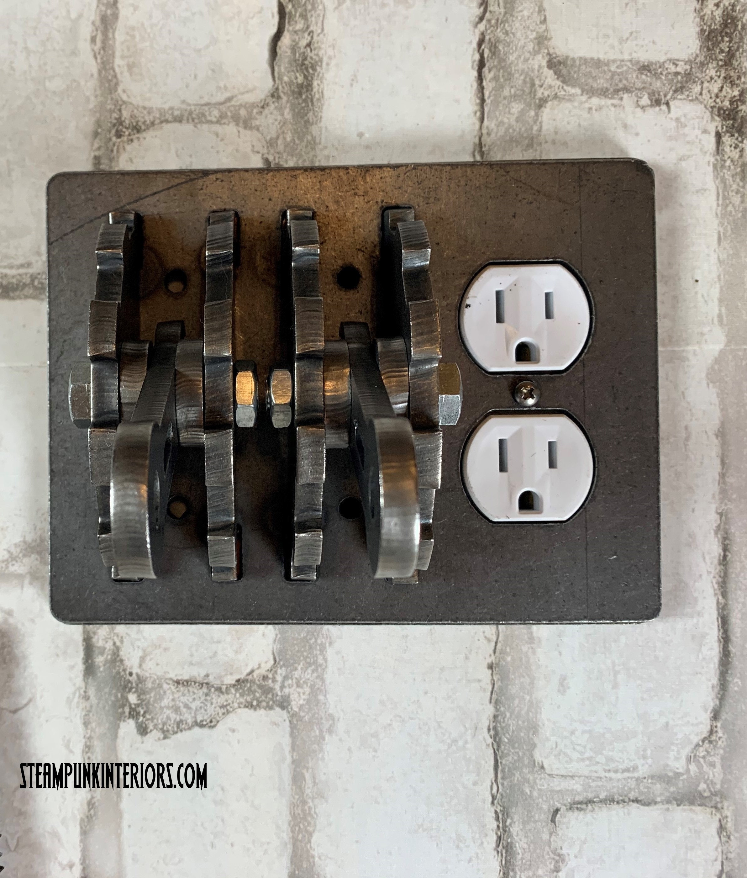 Gear Light Switch Cover With Lever and Outlet. Steampunk Lighting ...