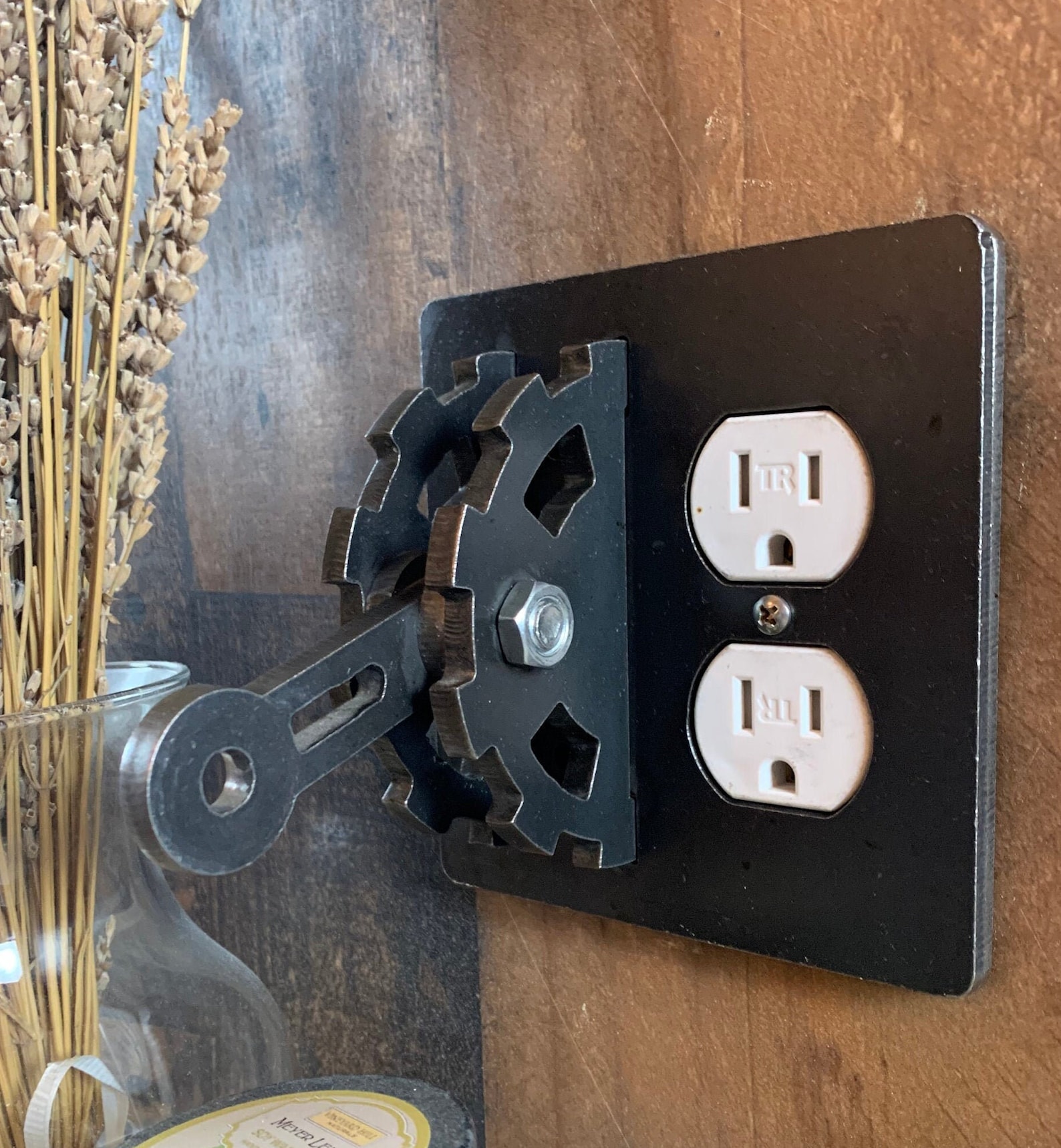 Gear Light Switch Cover With Lever and Outlet. Steampunk Lighting ...